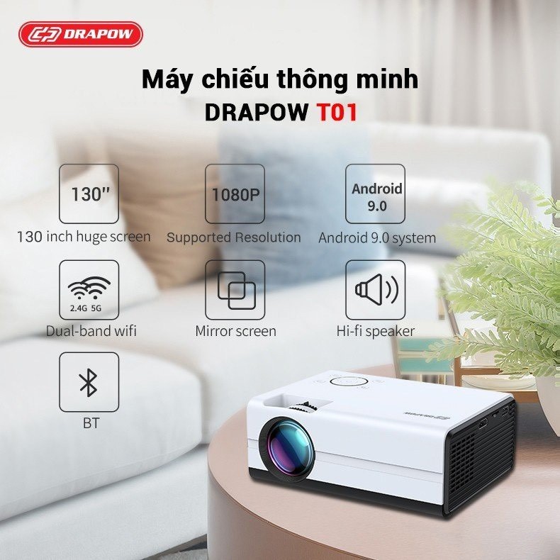 Máy chiếu thông minh hãng Drapow T01 chạy Android , có Youtube ...